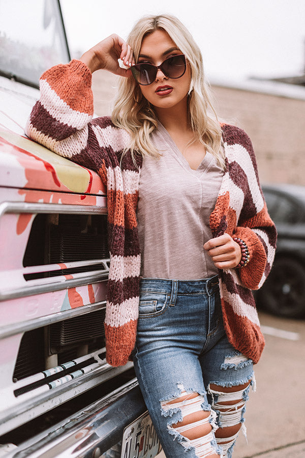 Stuck On You Knit Cardigan in Rust – Impressions Online Boutique