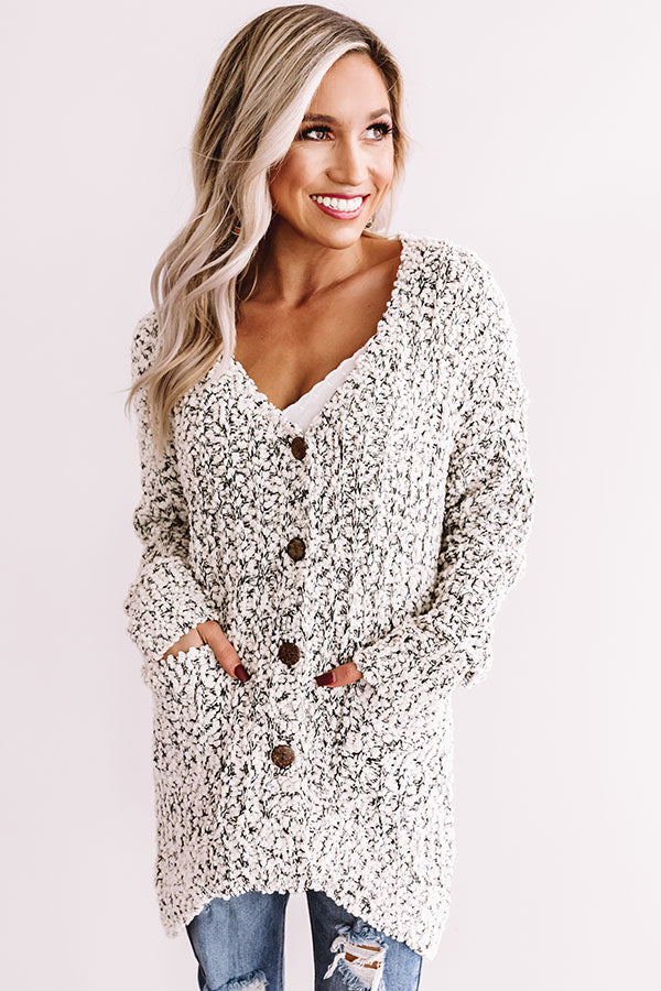 Big City Knit Cardigan in Peppered Ivory • Impressions Online Boutique