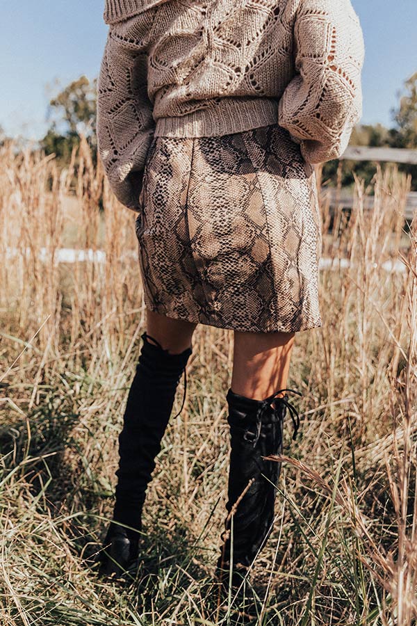 Blissful Bombshell Snake Print Skirt • Impressions Online Boutique