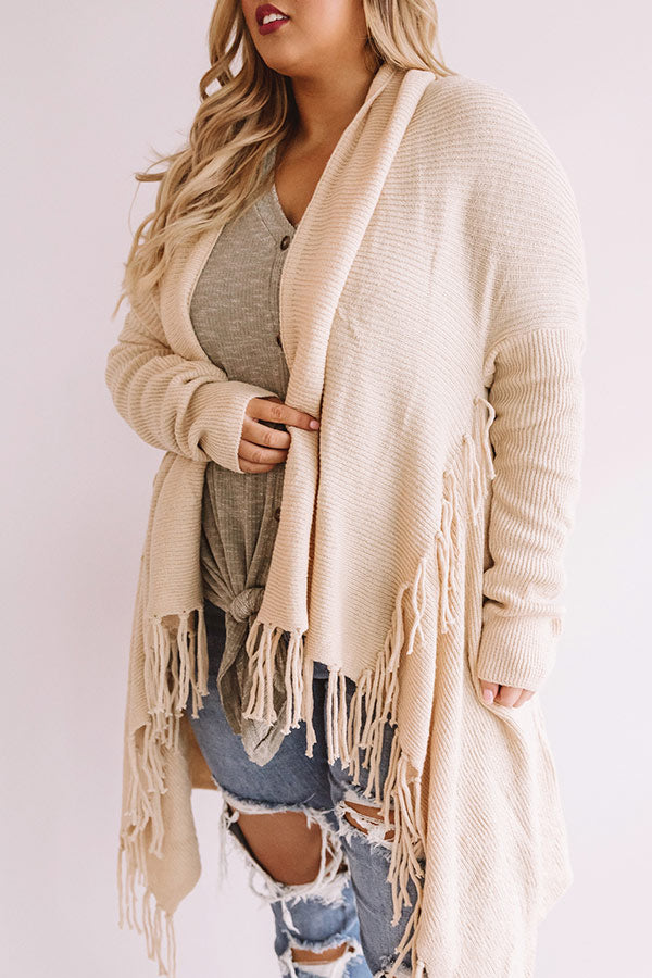 Feeling Sweet Fringe Cardigan In Champagne Curves • Impressions Online ...