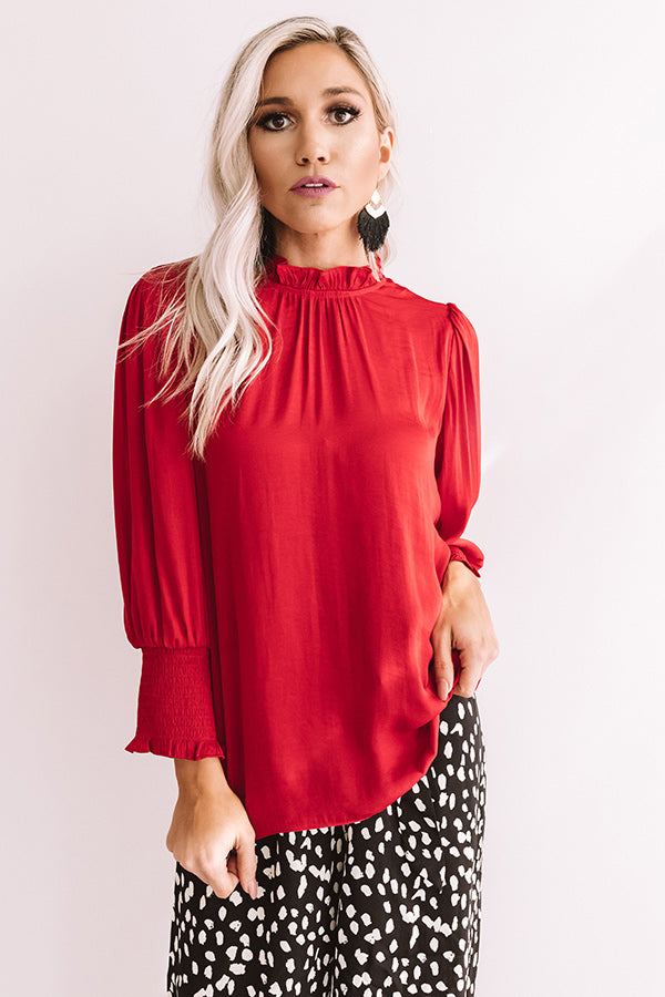 Better In Brooklyn Satin Shift Top In Red • Impressions Online Boutique