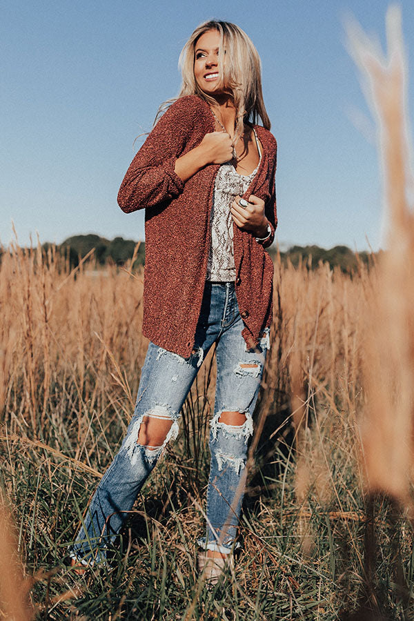 Sweet And Divine Knit Cardigan In Rustic Rose • Impressions Online Boutique