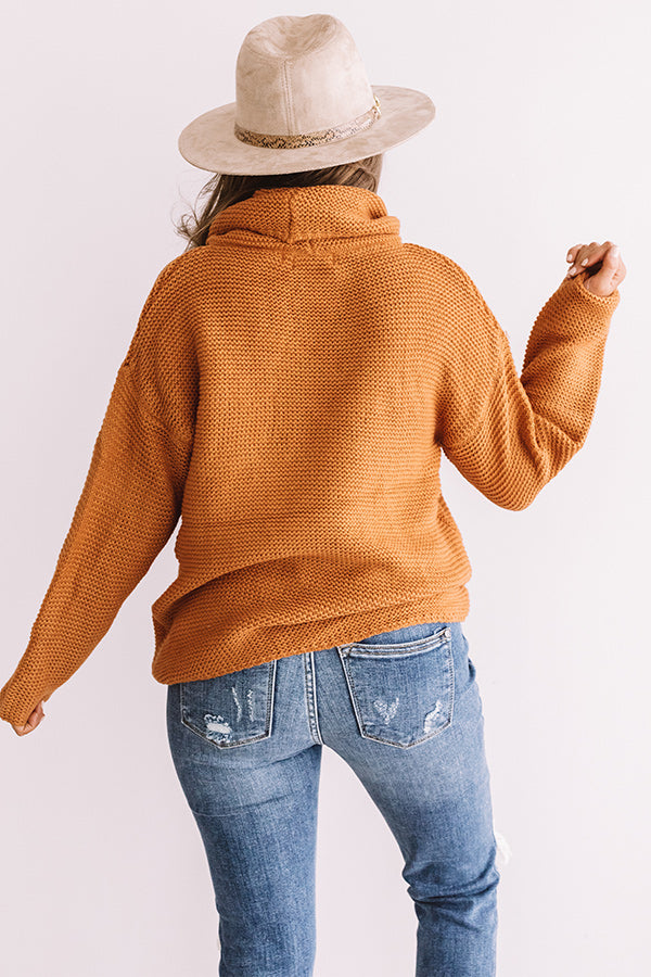 Bundle Up Bombshell Knit Sweater In Pumpkin • Impressions Online Boutique