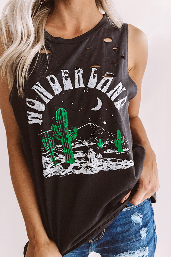 Wonderland Distressed Boyfriend Tank in Vintage Black • Impressions ...