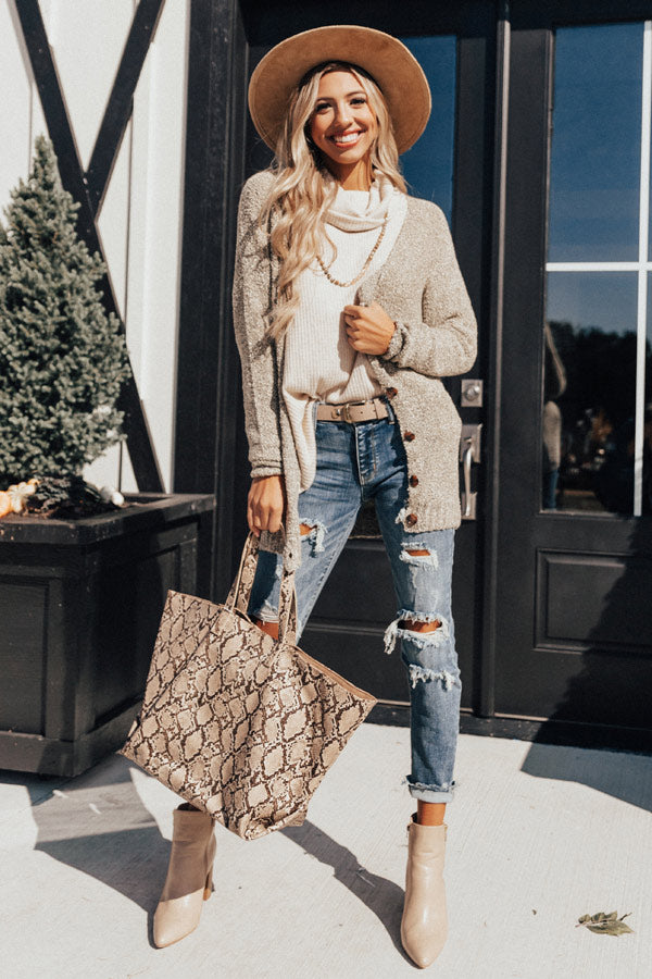 Sweet And Divine Knit Cardigan In Stone • Impressions Online Boutique