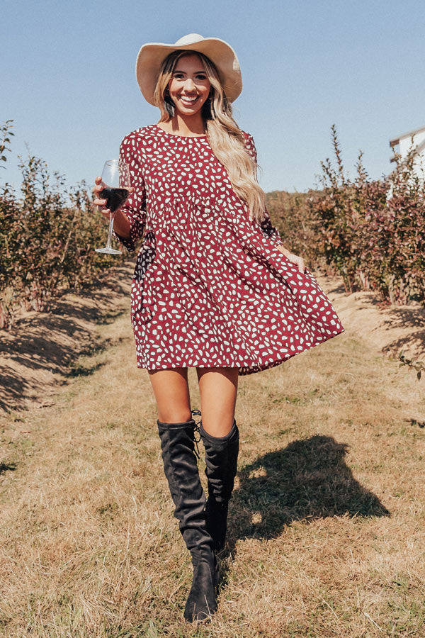 Upstate Adventures Babydoll Dress In Maroon • Impressions Online Boutique