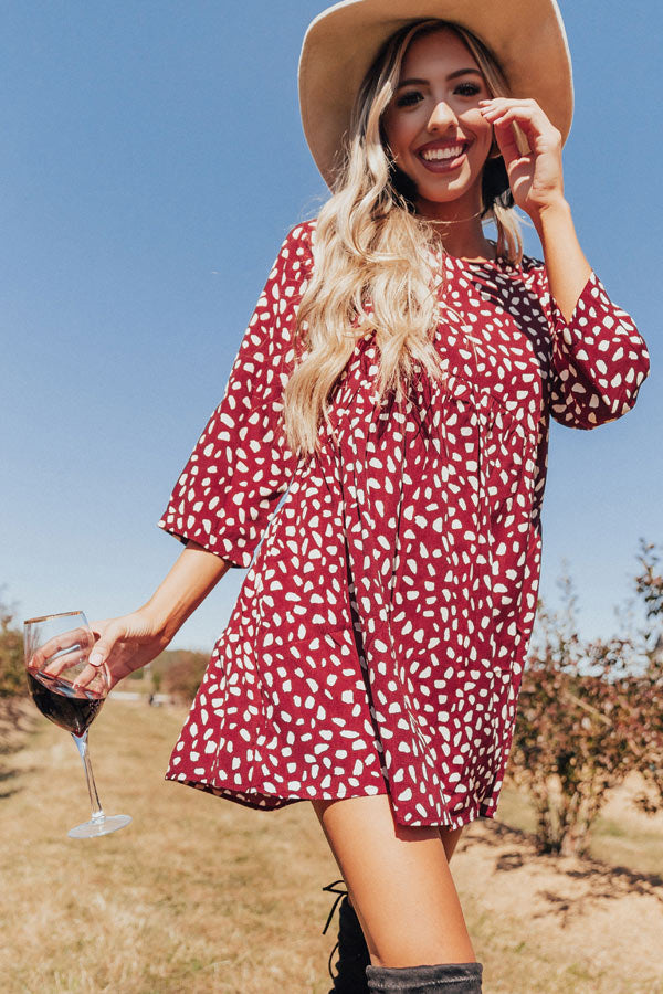 Upstate Adventures Babydoll Dress In Maroon • Impressions Online Boutique