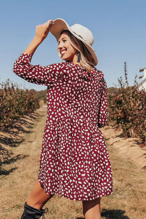 Upstate Adventures Babydoll Dress In Maroon • Impressions Online Boutique