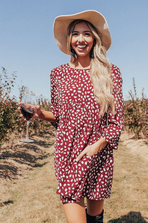 Upstate Adventures Babydoll Dress In Maroon • Impressions Online Boutique