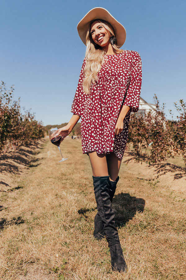 Upstate Adventures Babydoll Dress In Maroon • Impressions Online Boutique