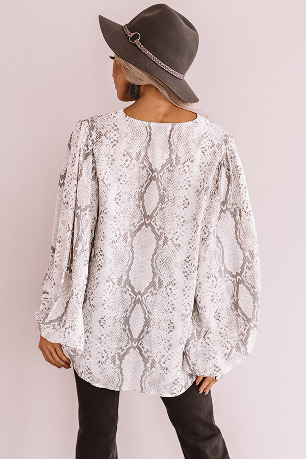 Livin' On The Edge Snake Print Top In Grey – Impressions Online Boutique