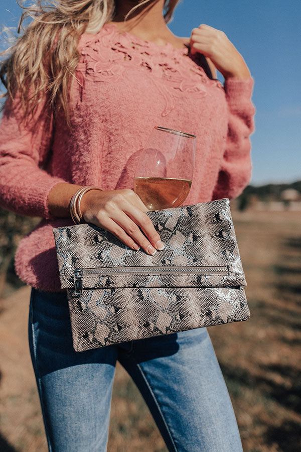 Bound For Broadway Snake Print Clutch • Impressions Online Boutique
