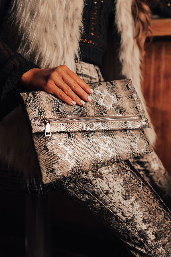 Bound For Broadway Snake Print Clutch • Impressions Online Boutique