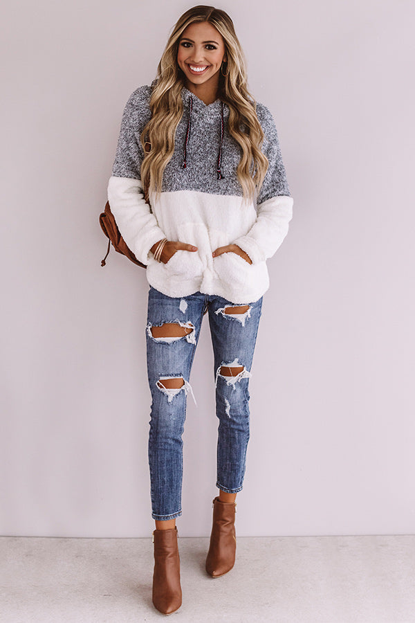 Cute And Cuddly Hoodie In Blue • Impressions Online Boutique
