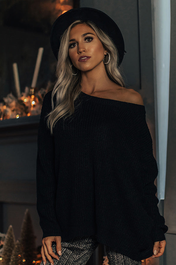 Bliss Within Open Back Knit Sweater In Black • Impressions Online Boutique