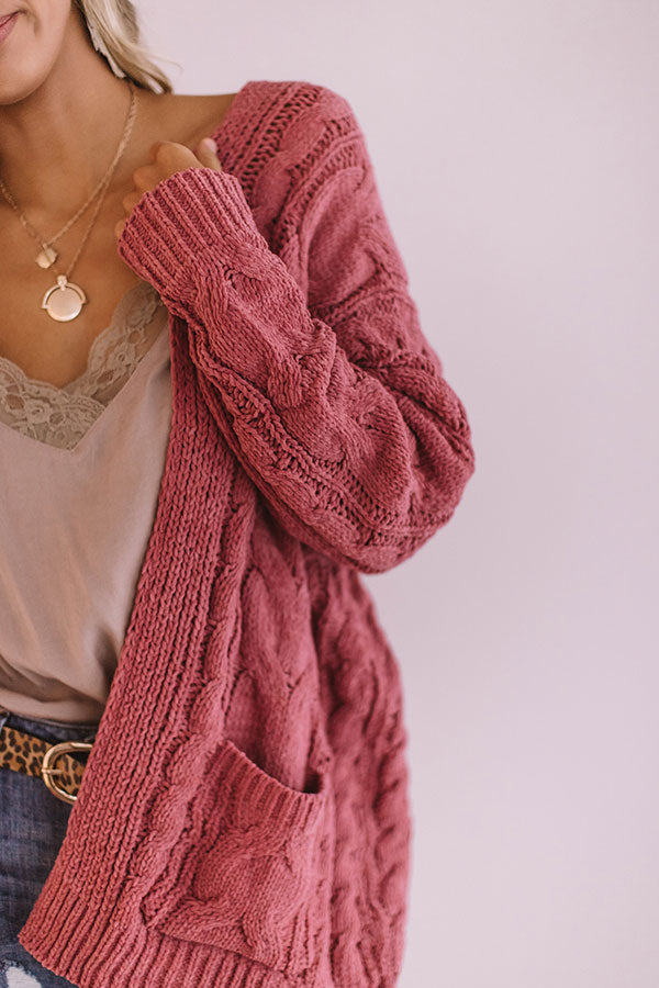 Own Knit Girl Cardigan In Rose • Impressions Online Boutique