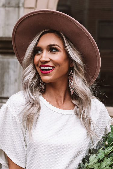 Pass The Prosecco Wool Hat In Blush – Impressions Online Boutique