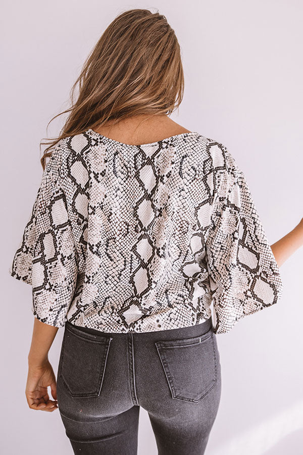 Showing Up Chic Snake Print Tie Top • Impressions Online Boutique