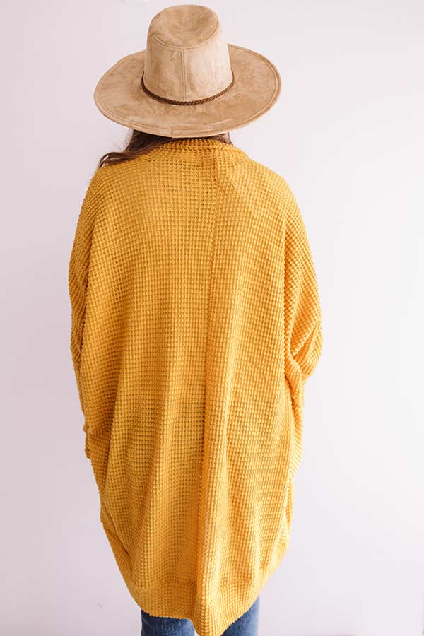 New Love Waffle Knit Cardigan In Golden Honey • Impressions Online Boutique