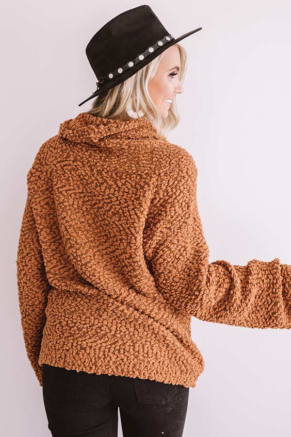 Posh Partygoer Popcorn Knit Sweater in Copper • Impressions Online Boutique