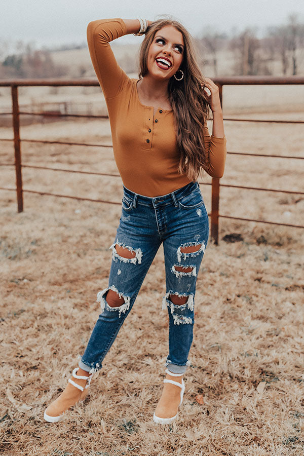 Thinking Of You Ribbed Bodysuit In Camel • Impressions Online Boutique