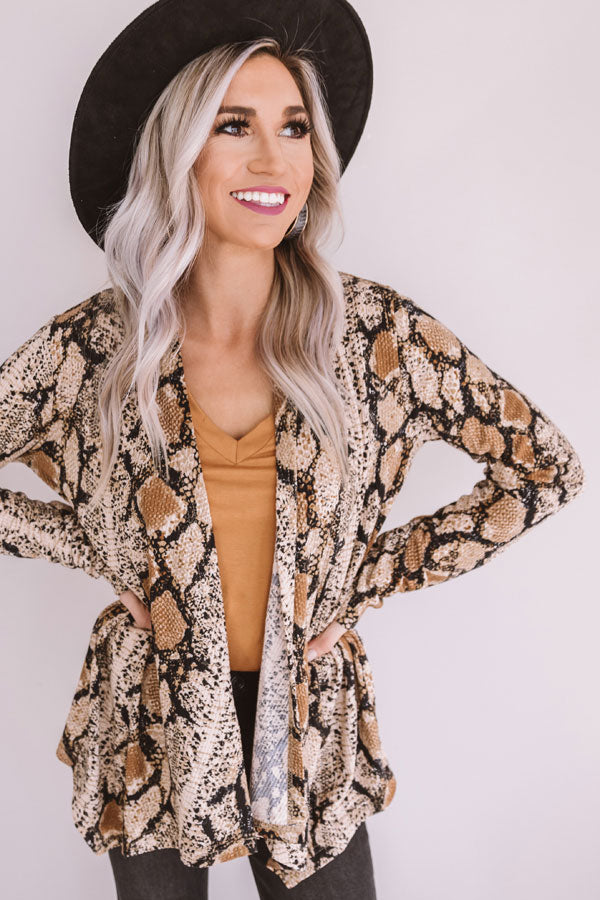 Cider Season Snake Print Cardigan – Impressions Online Boutique