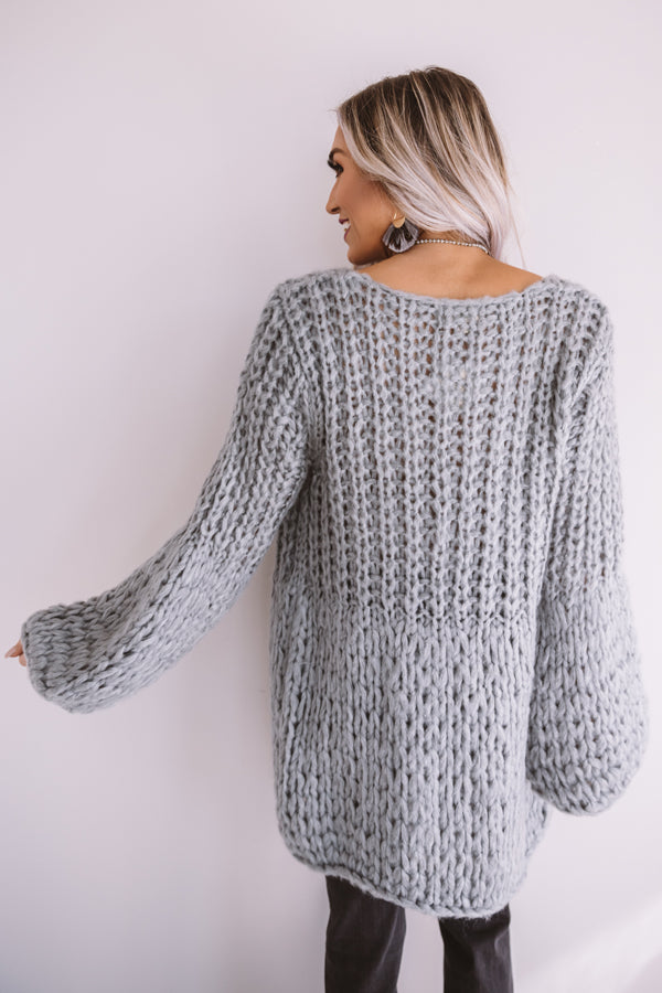 Craving Cozy Chunky Knit Cardigan in Grey • Impressions Online Boutique
