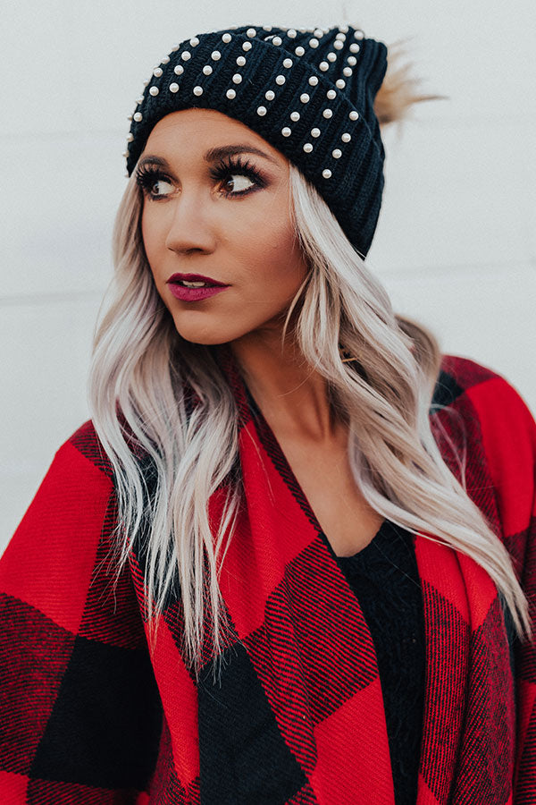 Fa-La-La Fabulous Faux Fur Pom Beanie In Black • Impressions Online ...