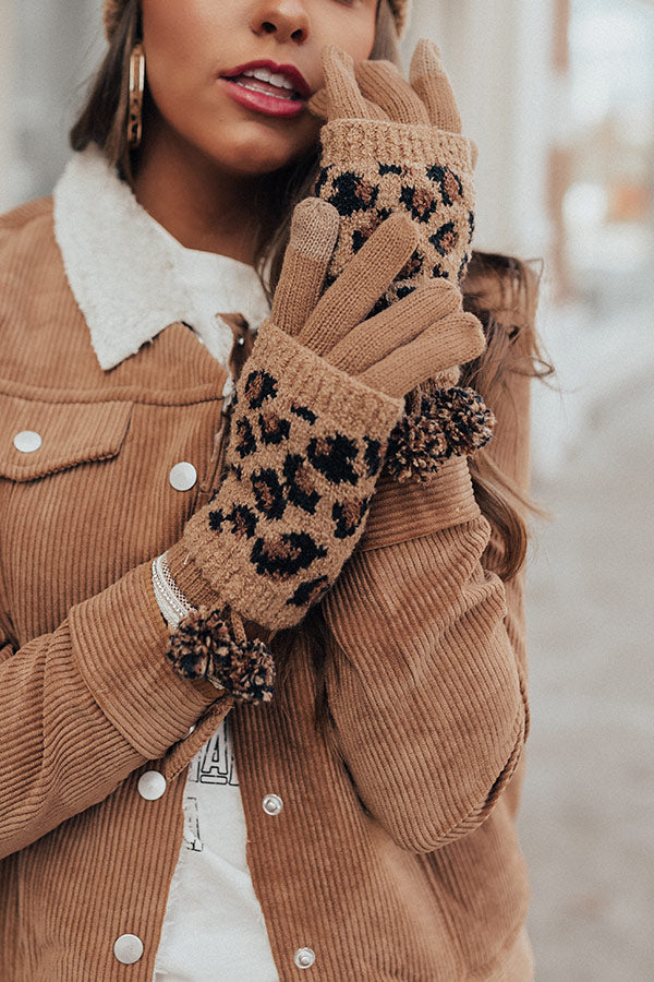 Snow Adorable Leopard Gloves In Brown – Impressions Online Boutique