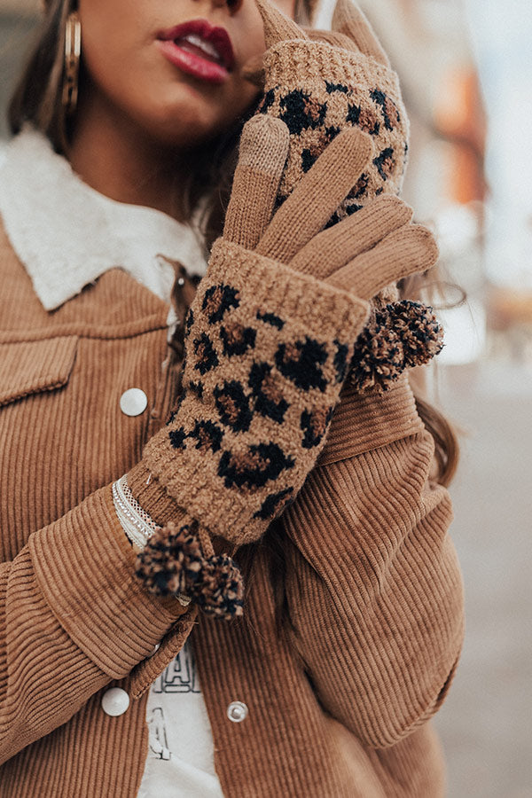 Snow Adorable Leopard Gloves In Brown – Impressions Online Boutique