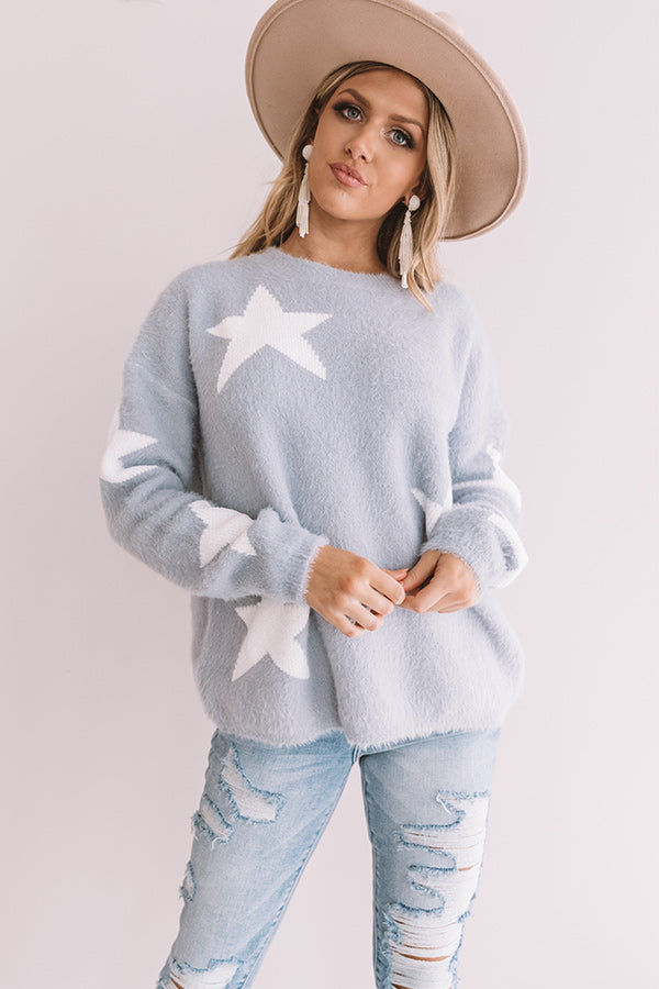 Stargazer Ultra Soft Knit Sweater in Airy Blue • Impressions Online ...