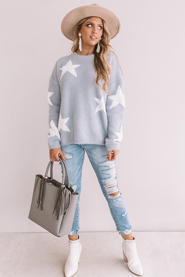 Stargazer Ultra Soft Knit Sweater in Airy Blue • Impressions Online ...