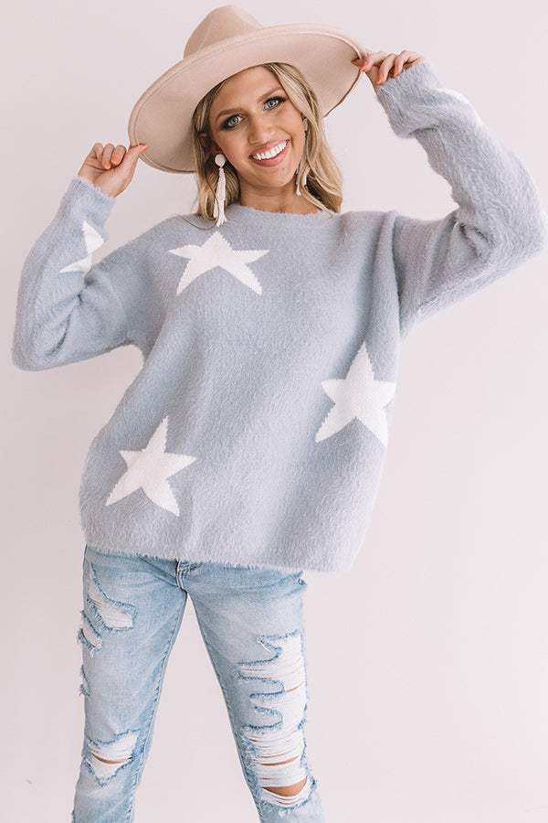 Stargazer Ultra Soft Knit Sweater in Airy Blue • Impressions Online ...