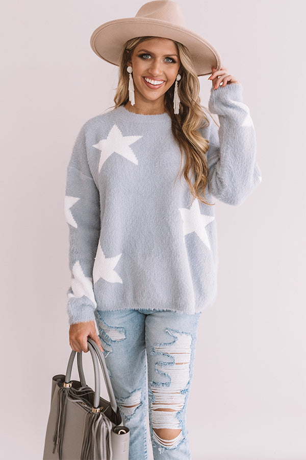 Stargazer Ultra Soft Knit Sweater in Airy Blue • Impressions Online ...