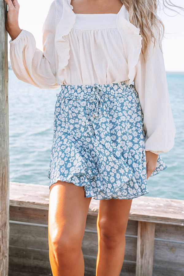 Caribbean Cutie Skort In Airy Blue • Impressions Online Boutique