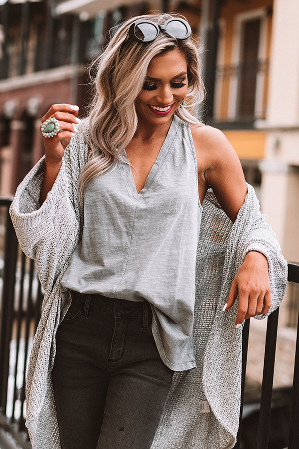 Divine In Destin Knit Cardigan in Grey • Impressions Online Boutique