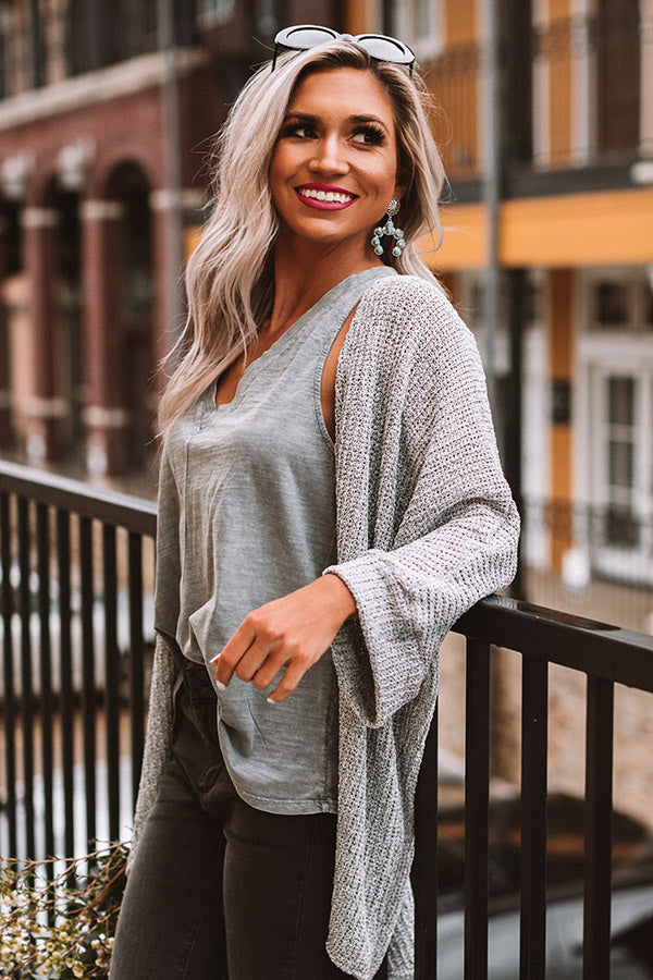 Divine In Destin Knit Cardigan in Grey • Impressions Online Boutique