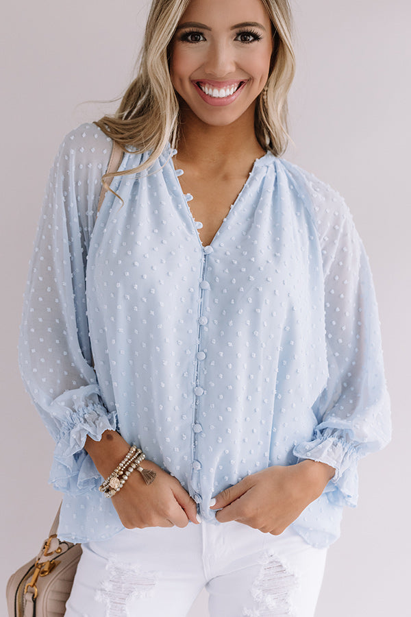 Lovely Lullaby Button Up Top In Sky Blue – Impressions Online Boutique