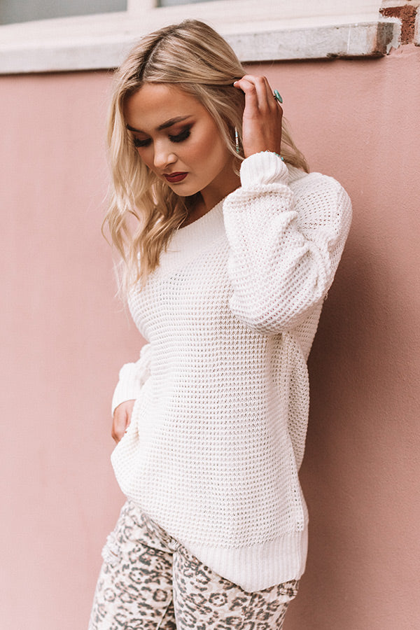 Easy To Adore Knit Sweater In Ivory • Impressions Online Boutique