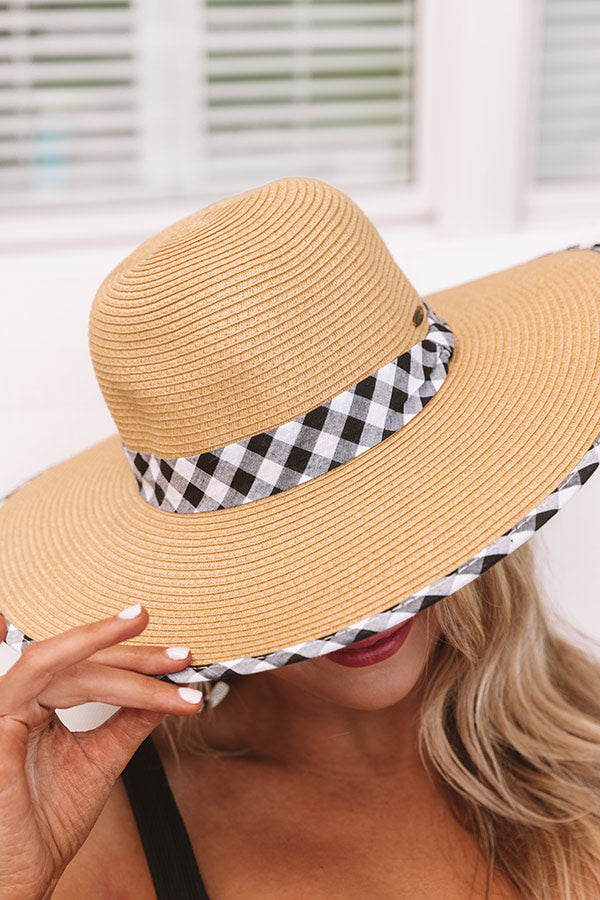 Tour De Chic Gingham Hat In Black • Impressions Online Boutique