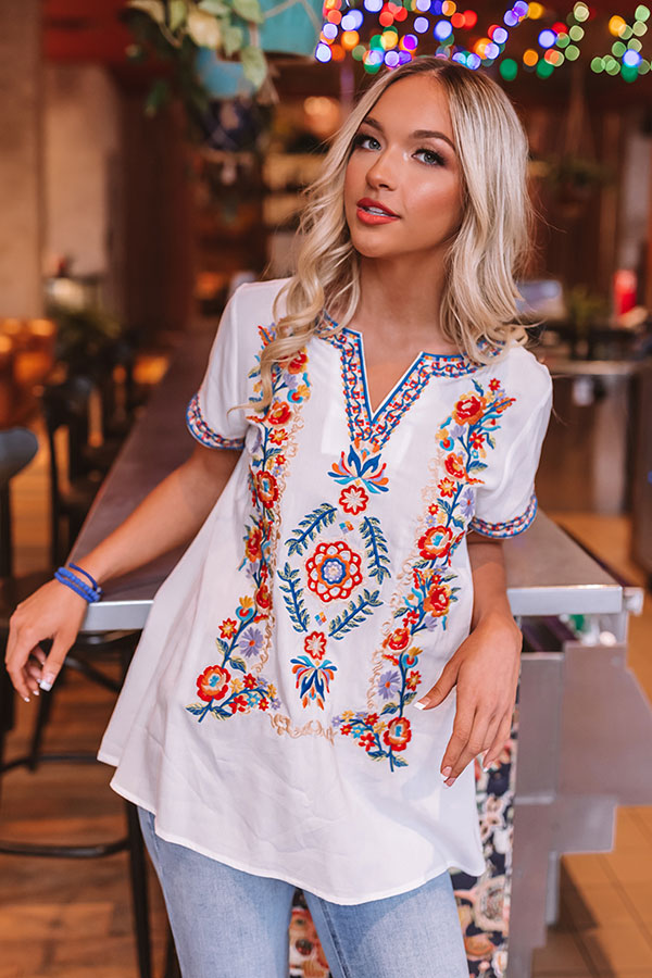 Chic Islander Embroidered Top • Impressions Online Boutique