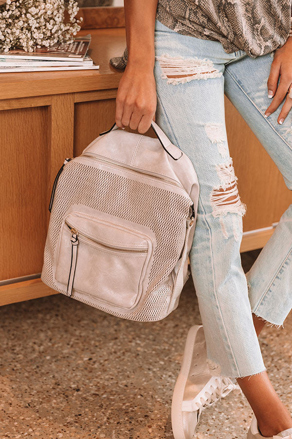 The Essential Faux Leather Backpack In Grey • Impressions Online Boutique