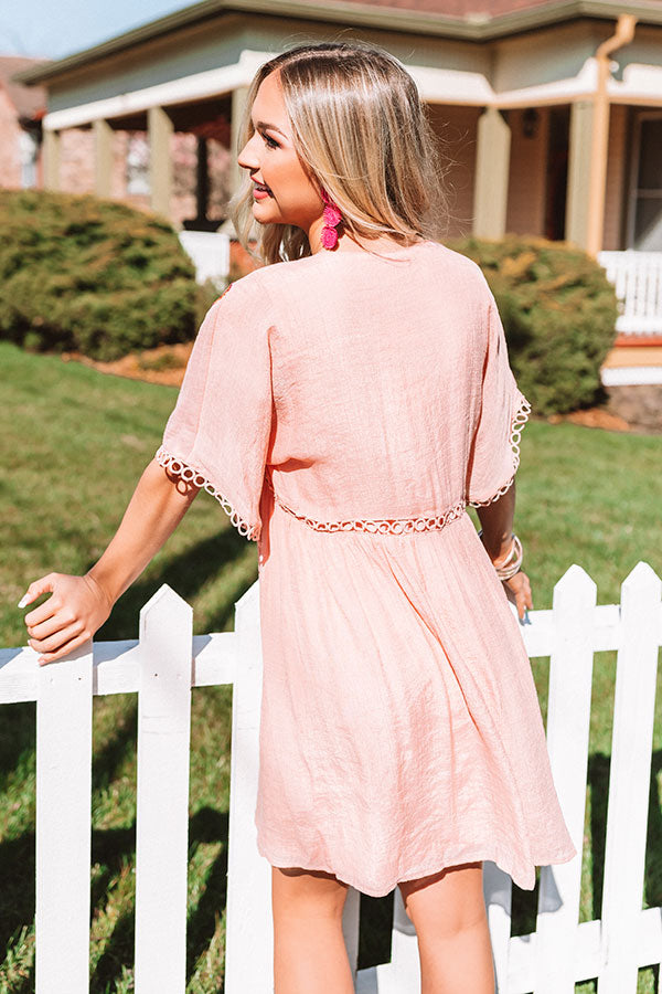 Cabanas And Cuties Embroidered Dress In Pink • Impressions Online Boutique