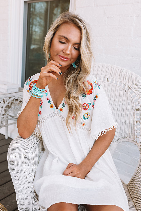 Cabanas And Cuties Embroidered Dress In Ivory • Impressions Online Boutique