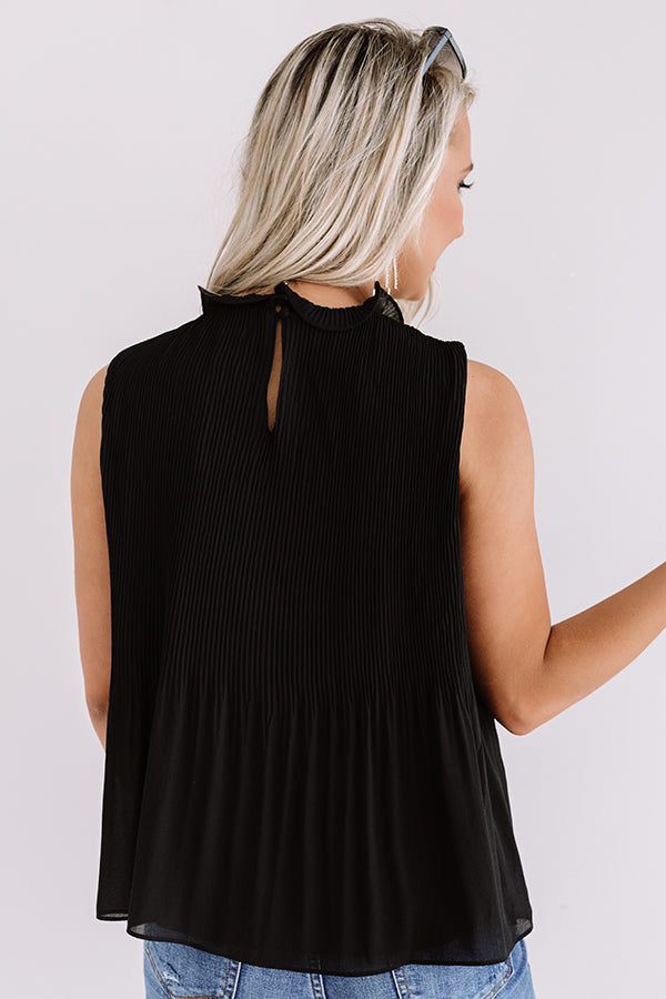 Chic Showstopper Pleated Top In Black • Impressions Online Boutique