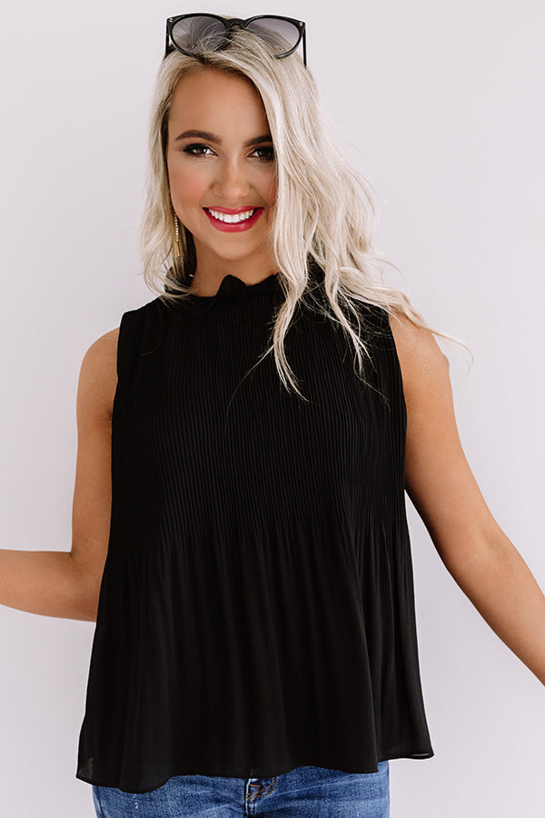 Chic Showstopper Pleated Top In Black • Impressions Online Boutique