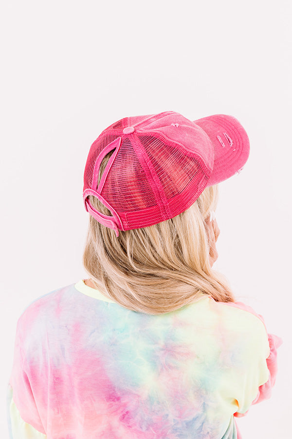 Ticket To Style Baseball Cap In Hot Pink • Impressions Online Boutique