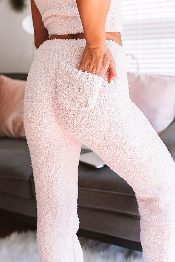 Morning Cuddles Fuzzy Joggers in Rose Quartz • Impressions Online Boutique