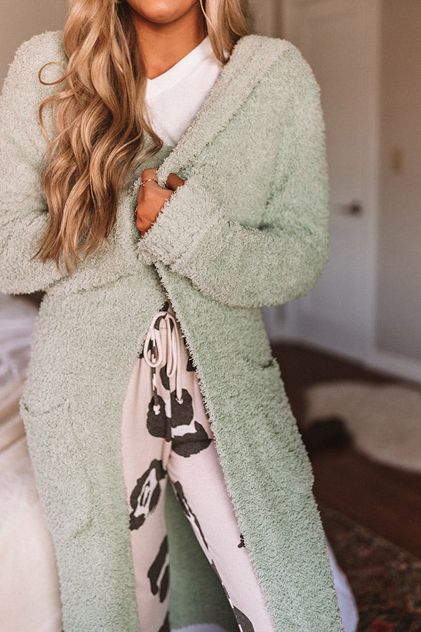 Morning Cuddles Fuzzy Robe in Sage • Impressions Online Boutique