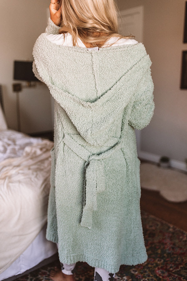 Morning Cuddles Fuzzy Robe in Sage • Impressions Online Boutique